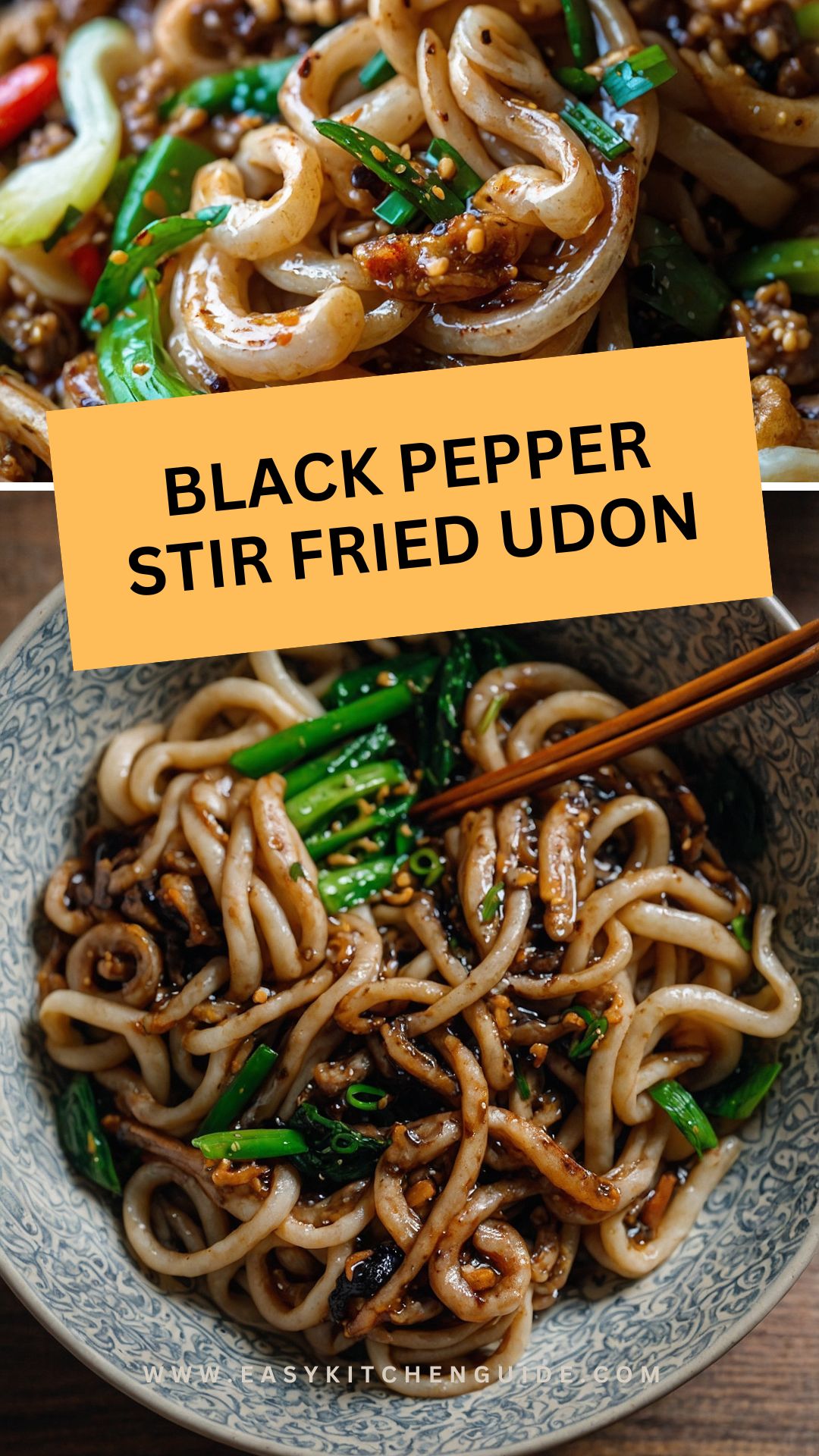 Black Pepper Stir Fried Udon - Easy Kitchen Guide